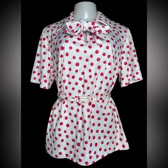 American Vintage | Tops | Vtg 6s 70s Amy Adams For Sakowitz Polka Dot ...